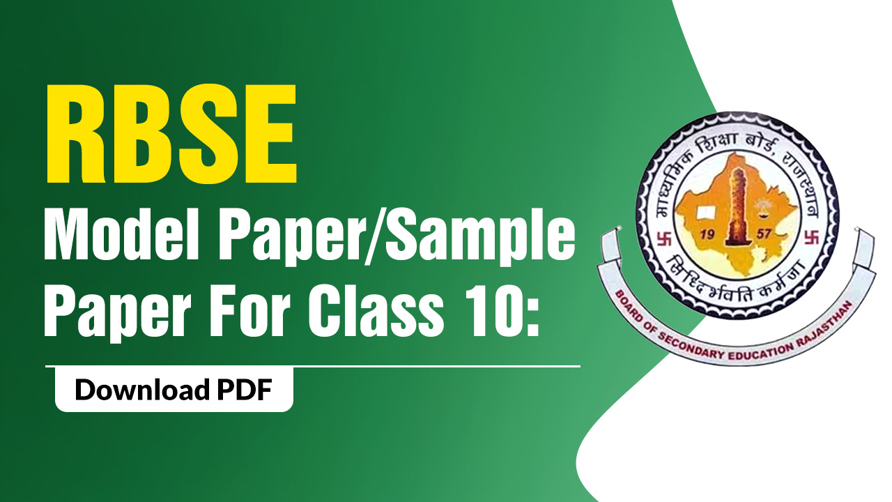 RBSE Model-Sample Question Paper 2026 Class 10 PDF Download