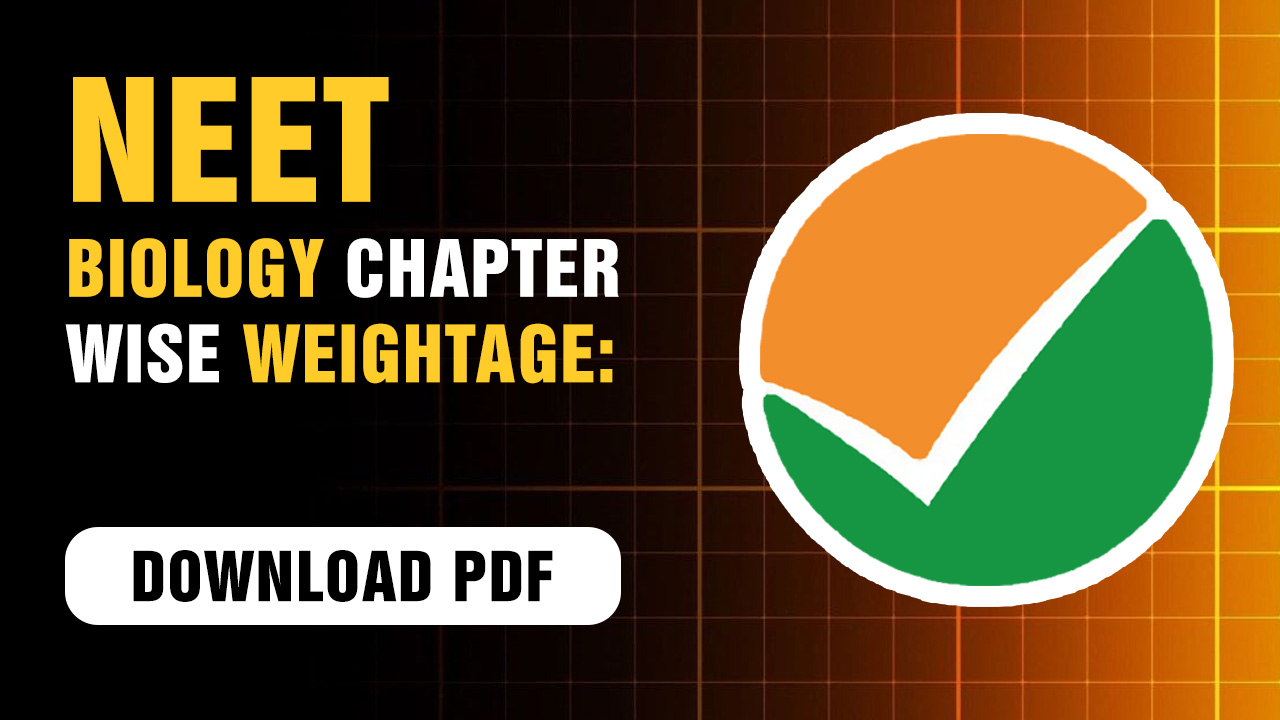 NEET Biology Chapter wise Weightage 2026, Download PDF