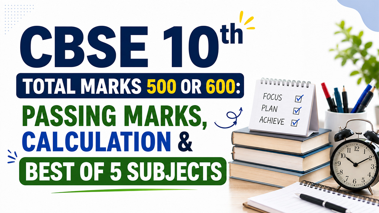 CBSE 10th Total Marks 500 or 600? Best of 5 Rule Explained